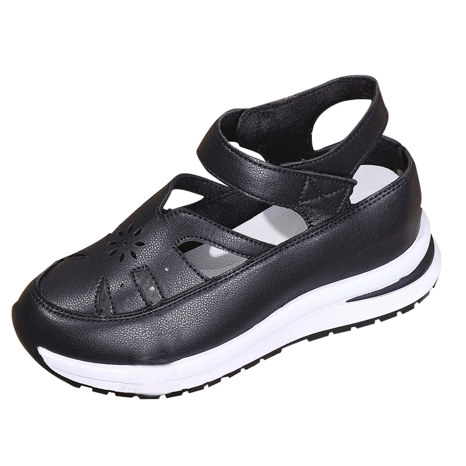 Black Fashion Sandals With Robust Platform And Functional Design For A ...