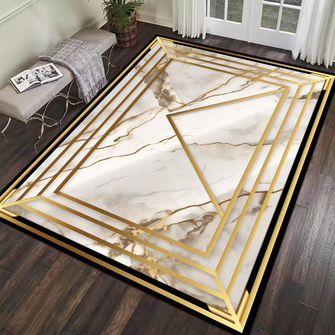 Black Fashion for Living Room Carpets Bedroom r Nons-slip Floor Mats ...