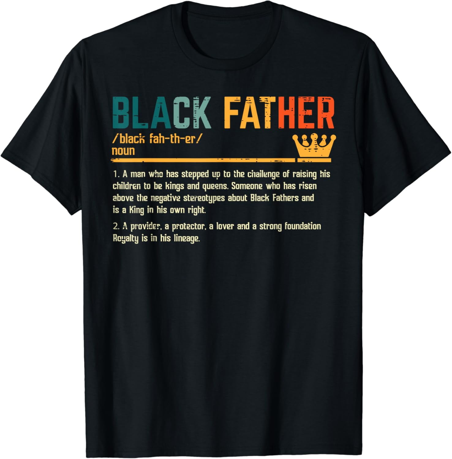 Black Father Definition African American Dad T-Shirt - Walmart.com