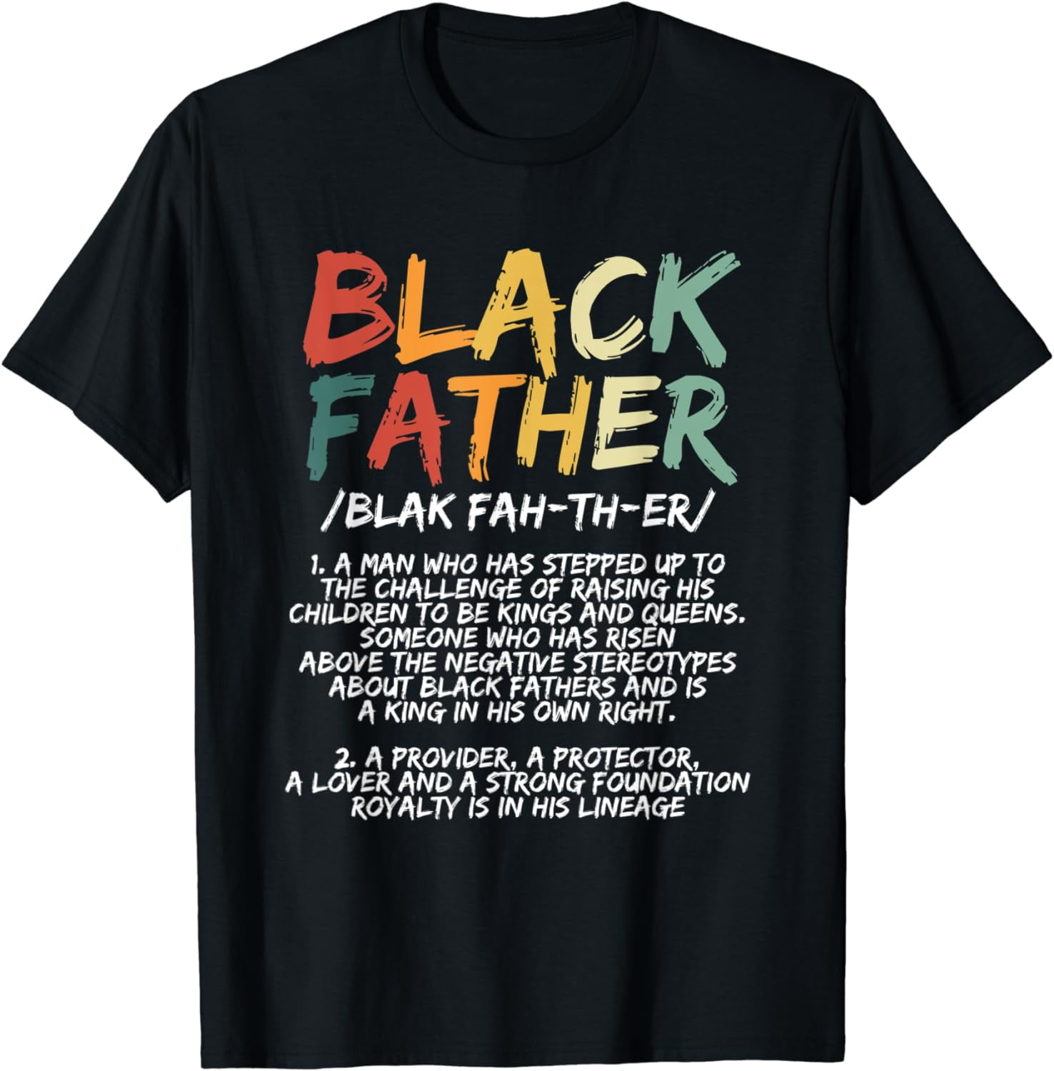 Black Father Definition Proud African American Black Family T-Shirt ...