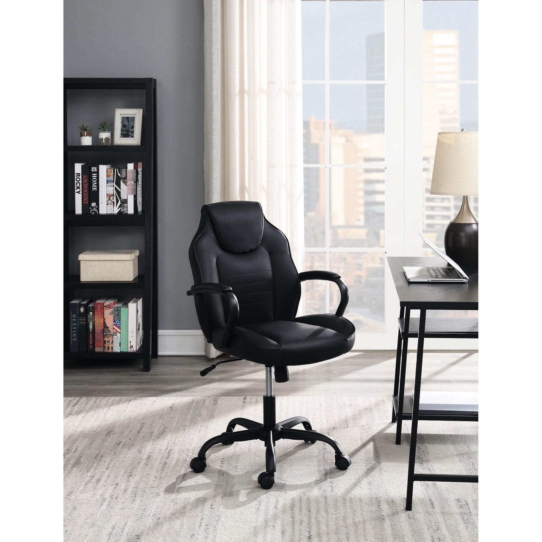 Black Faux Leather - Adjustable Seating - Office Collaborative Space ...