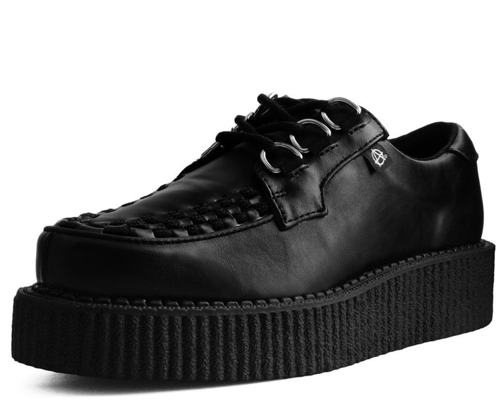 Black Faux Leather Anarchic Creeper - US: Men 12 / Women 14 / Black ...