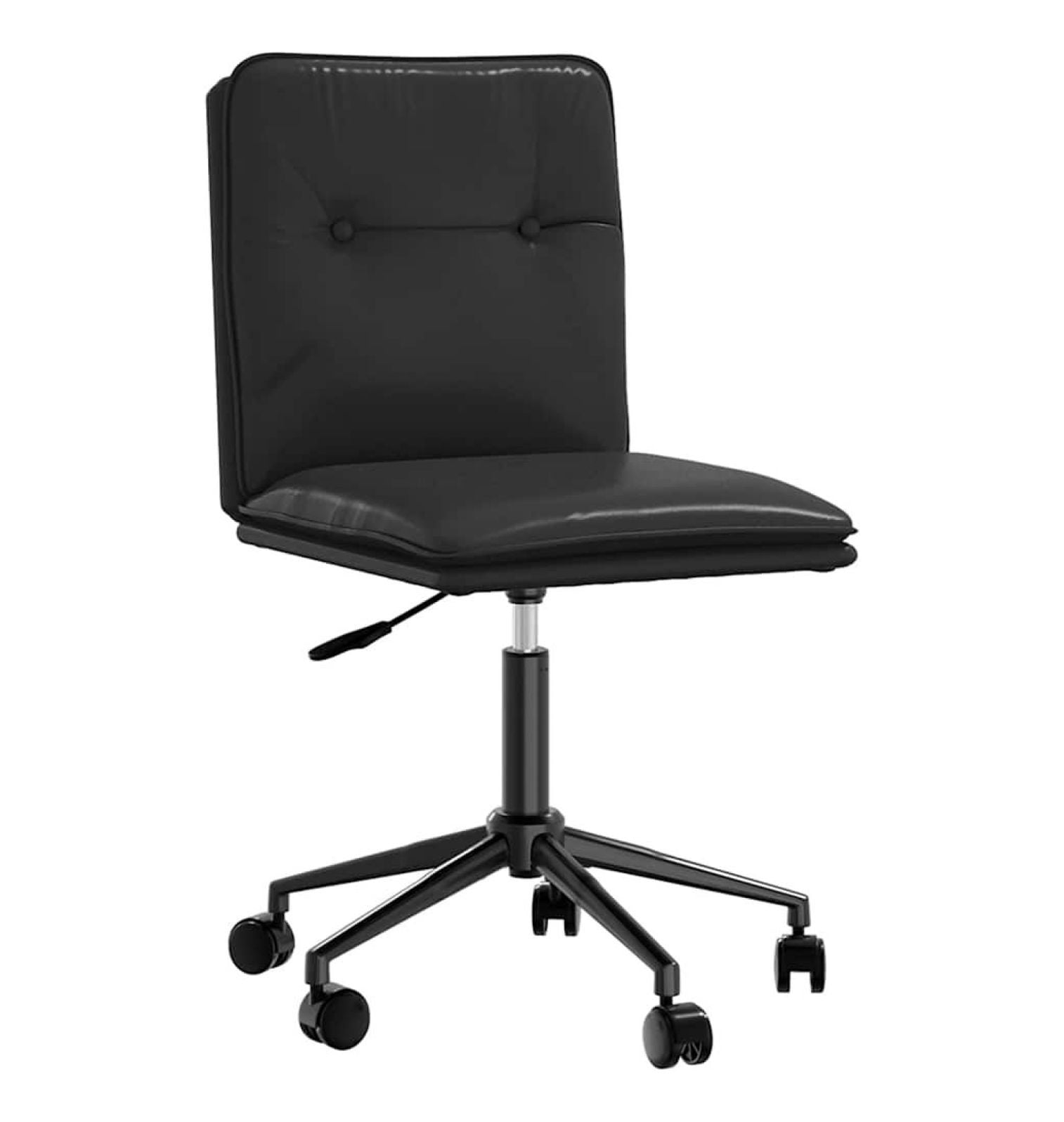 Black Faux Leather Dining Chair - Adjustable Height, Ergonomic Design ...