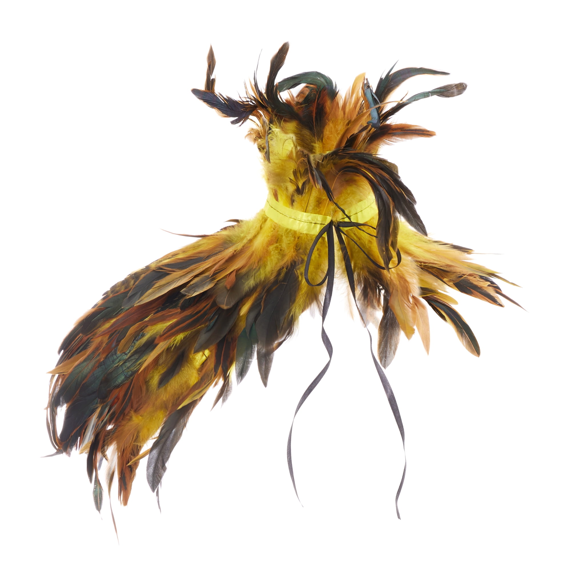 Black Feather Shawl for Women Feather Collar Masquerade Witch Wings ...