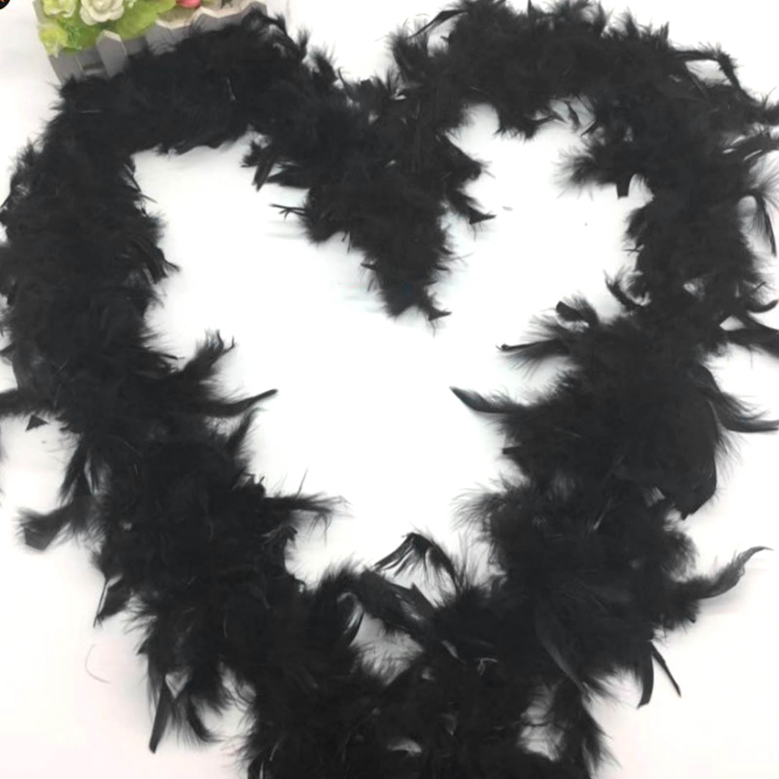 Black Feather Strip Thickened Feather Fringe Trim DIY Crafts for Stage ...