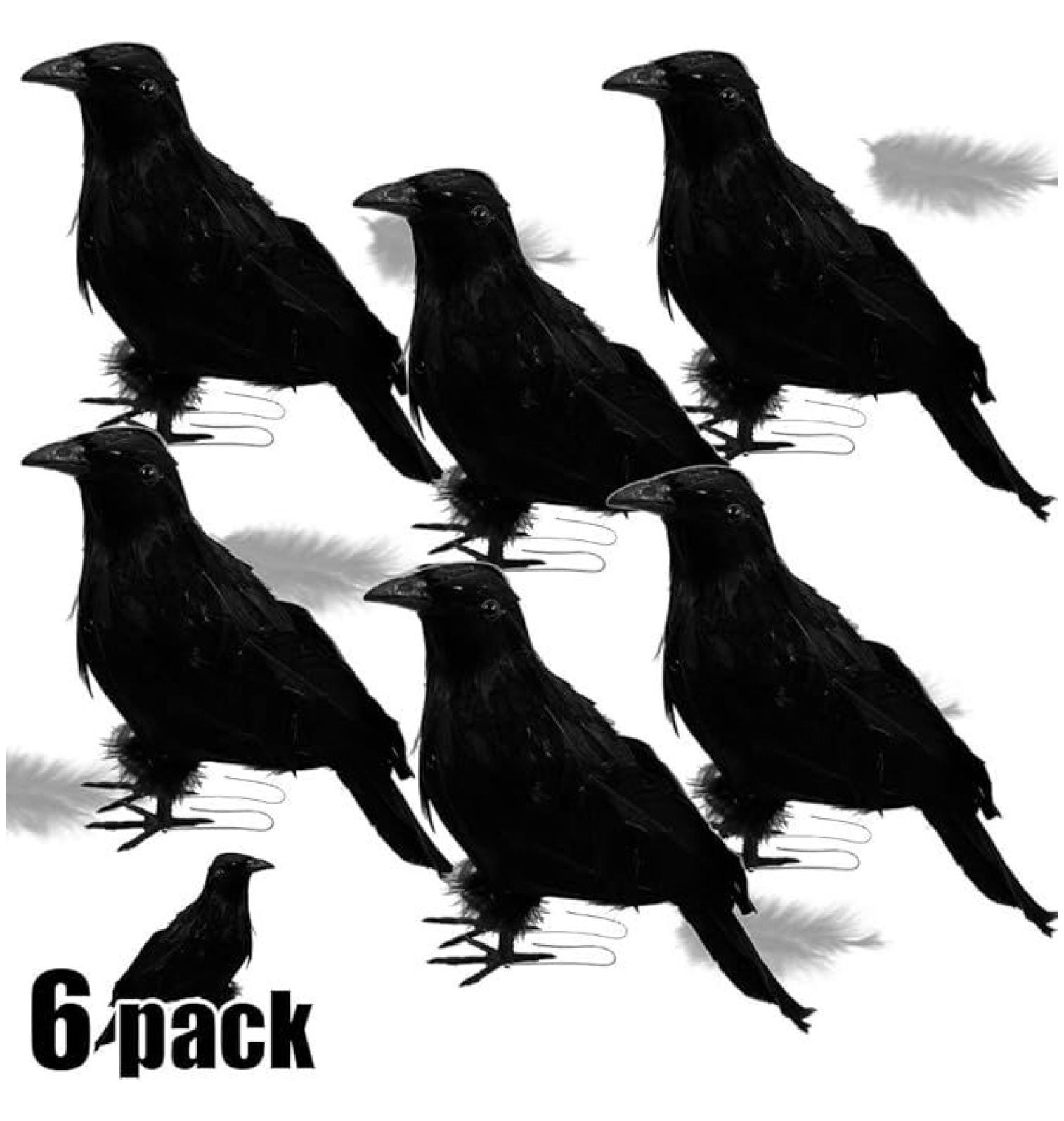 , Black Feathered Crows, Realistic Looking Decoration - Walmart.com