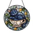 Black Feline In Plant Pot Stained Glass Style Window Suncatcher ...