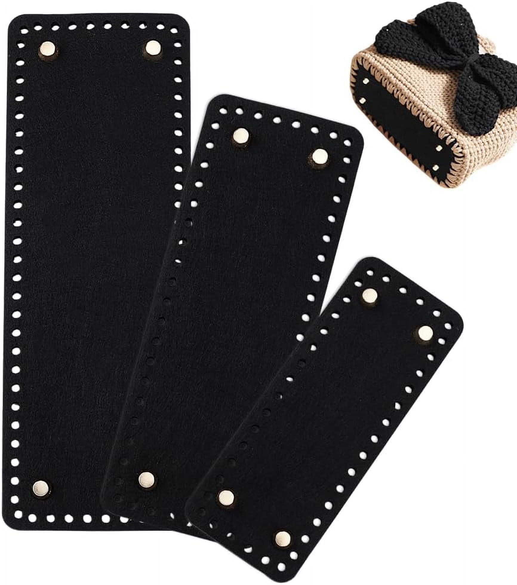 Black Felt Bag Base Shaper Rectangle Crochet Bag Bottom 3 Sizes Felt ...