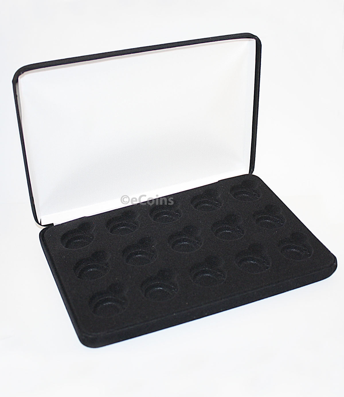 Black Felt COIN DISPLAY GIFT METAL PLUSH BOX holds 15-Quarter or ...