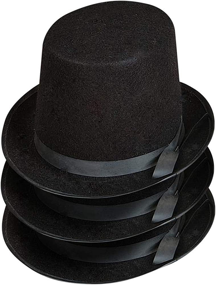 ArtCreativity Black Felt Top Hats 3‑Pack – Halloween Costume ...