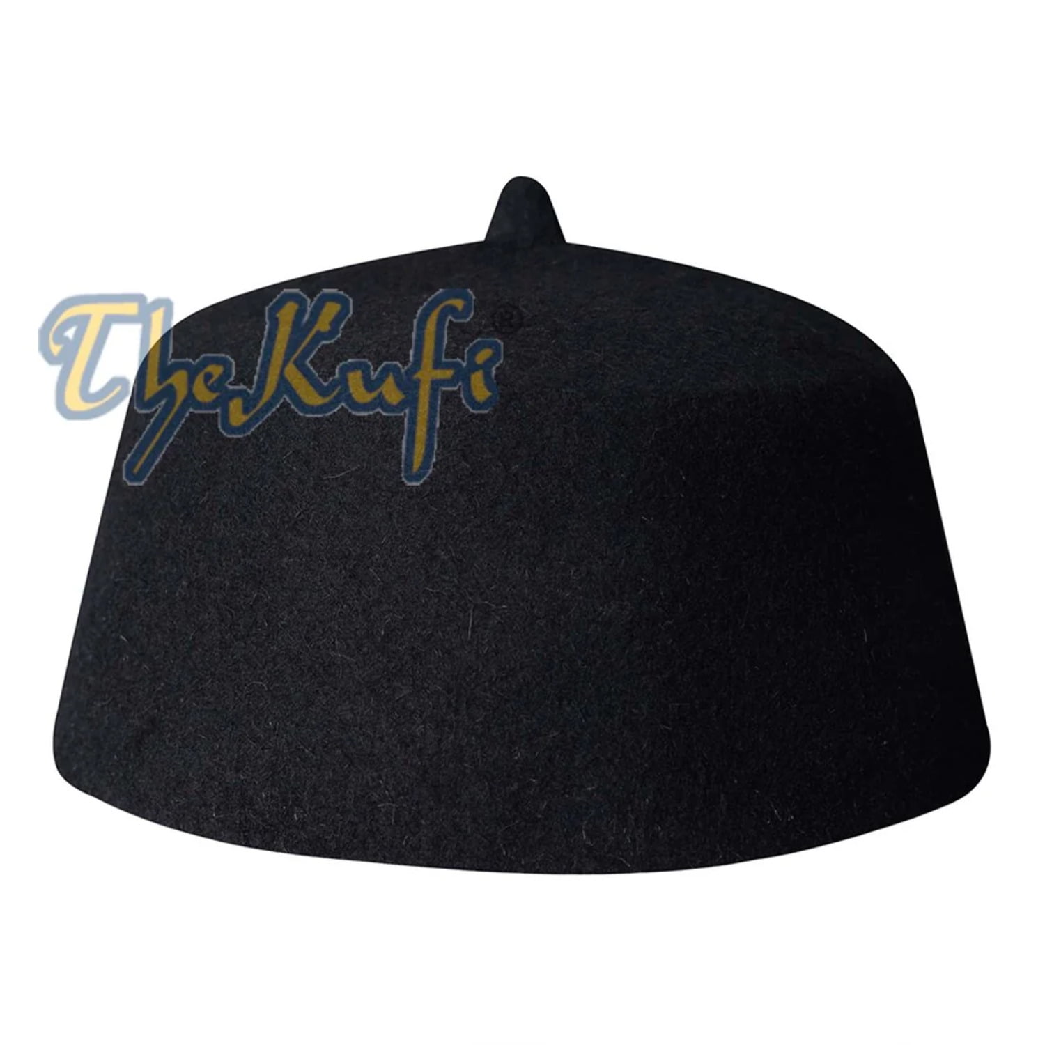 Black Felt Wool Fez Hat with Tip Kufi Prayer Cap - Walmart.com
