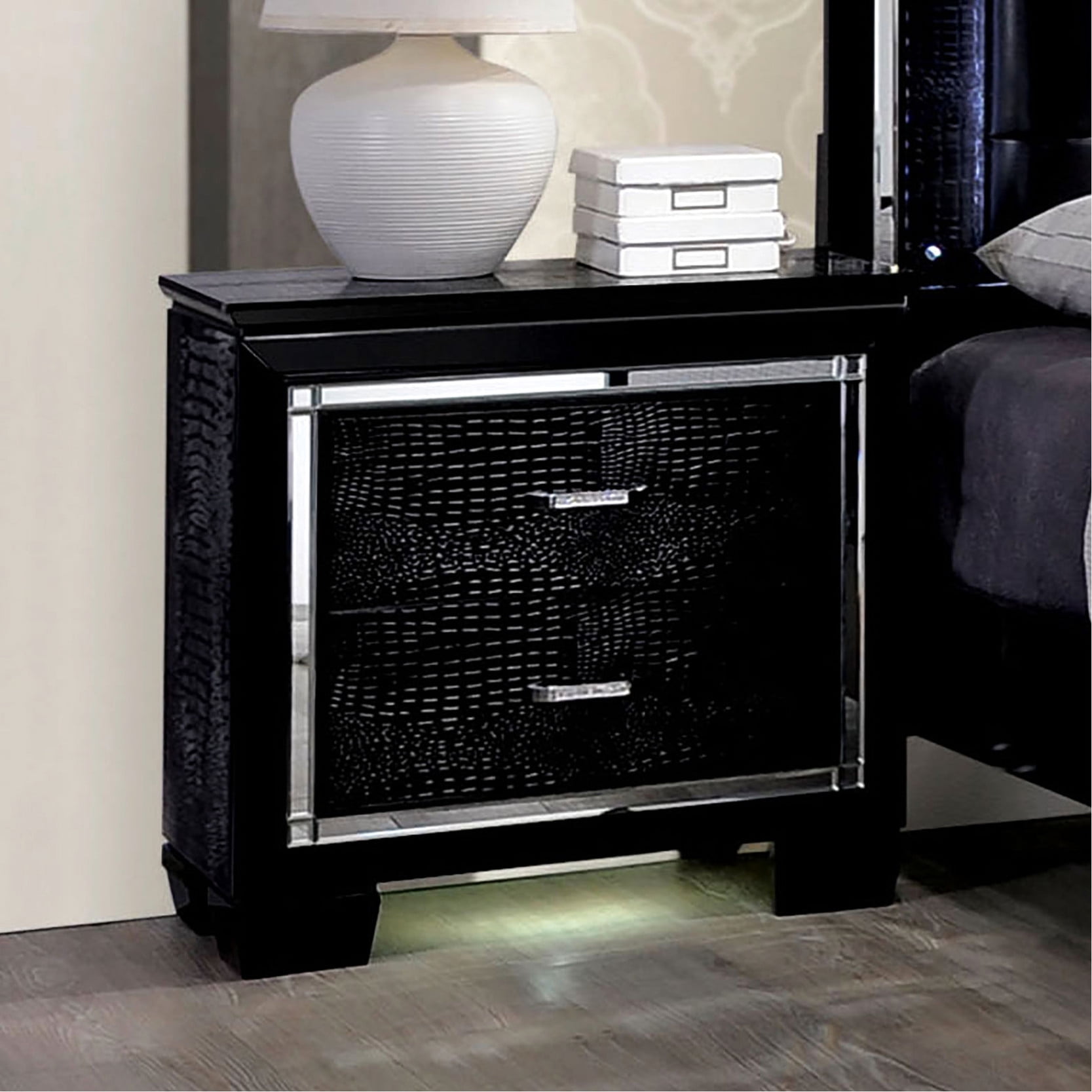 Black Felt-lined Drawer Bedside Cabinet / Organize Bedroom Items ...