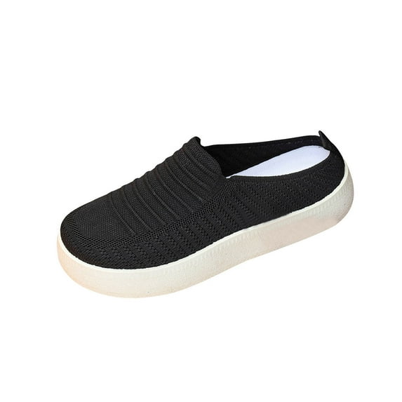 Black Female Fashion Slippers Mesh Design For Daily Use And Warm ...
