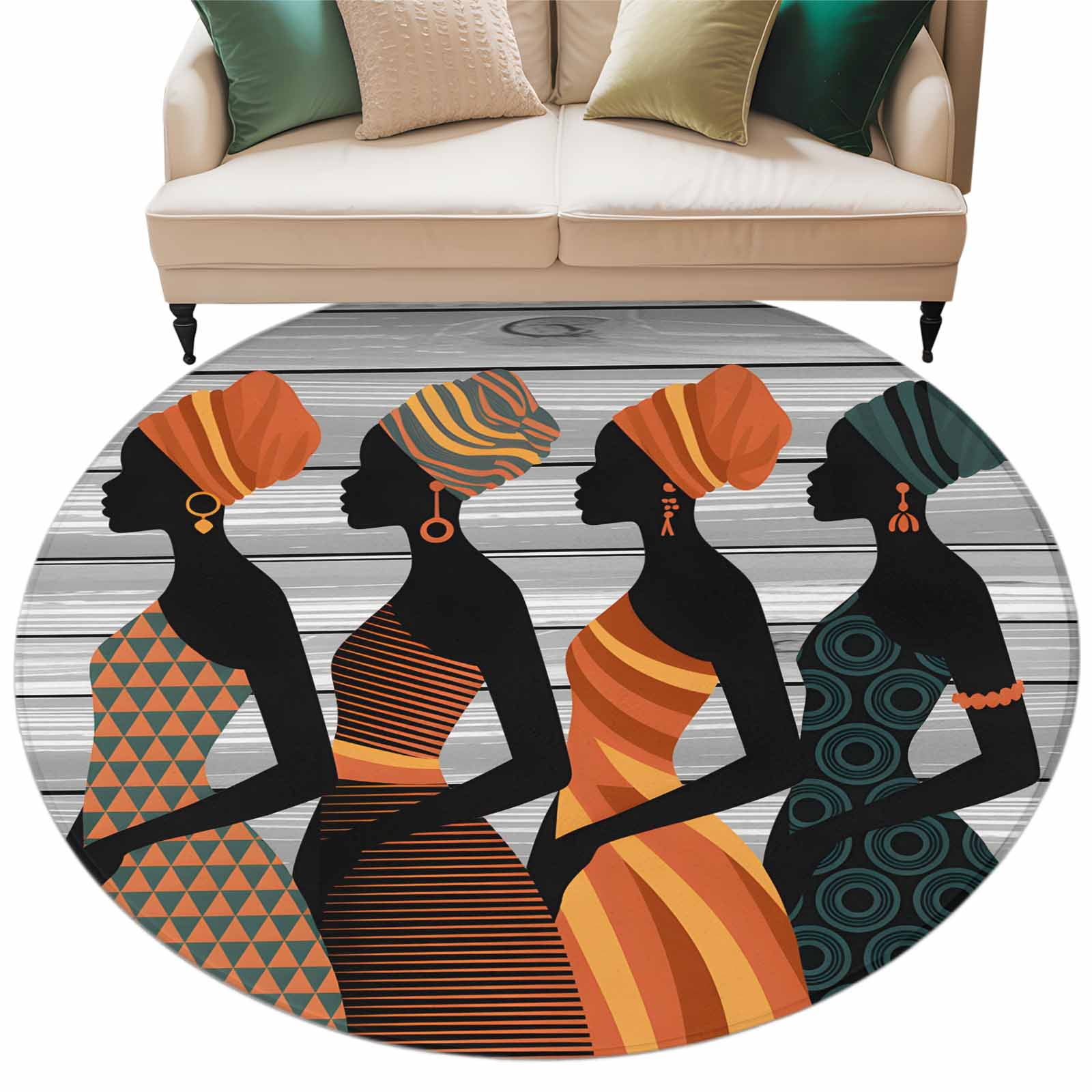 Black Female Large Area Rugs for Bedroom Living Room, Soft Non Slip ...