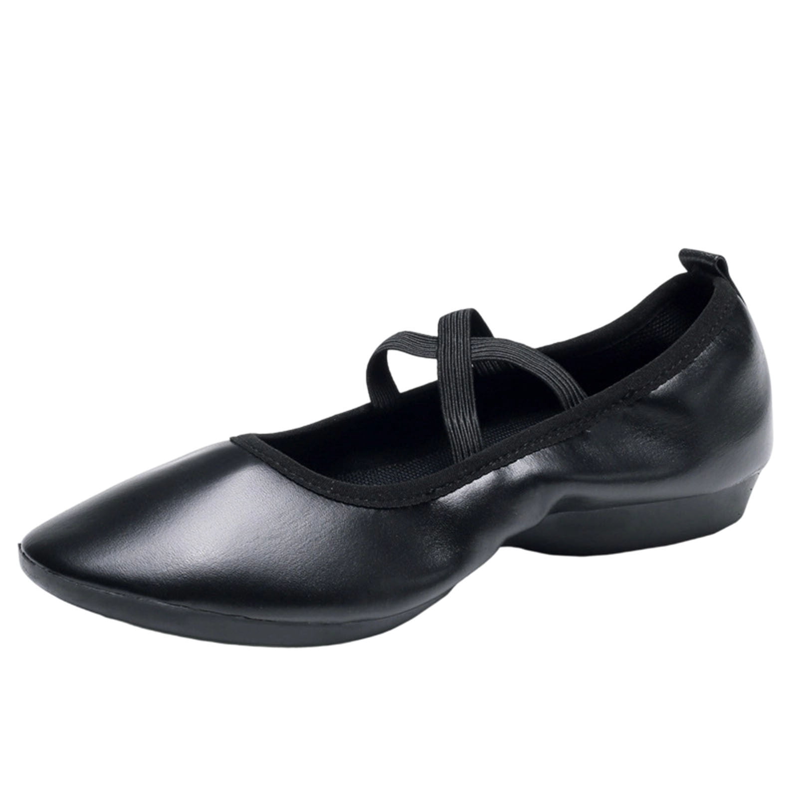 Black Female Latin Style Dance Shoes With Cross Strap Design And Wedge ...