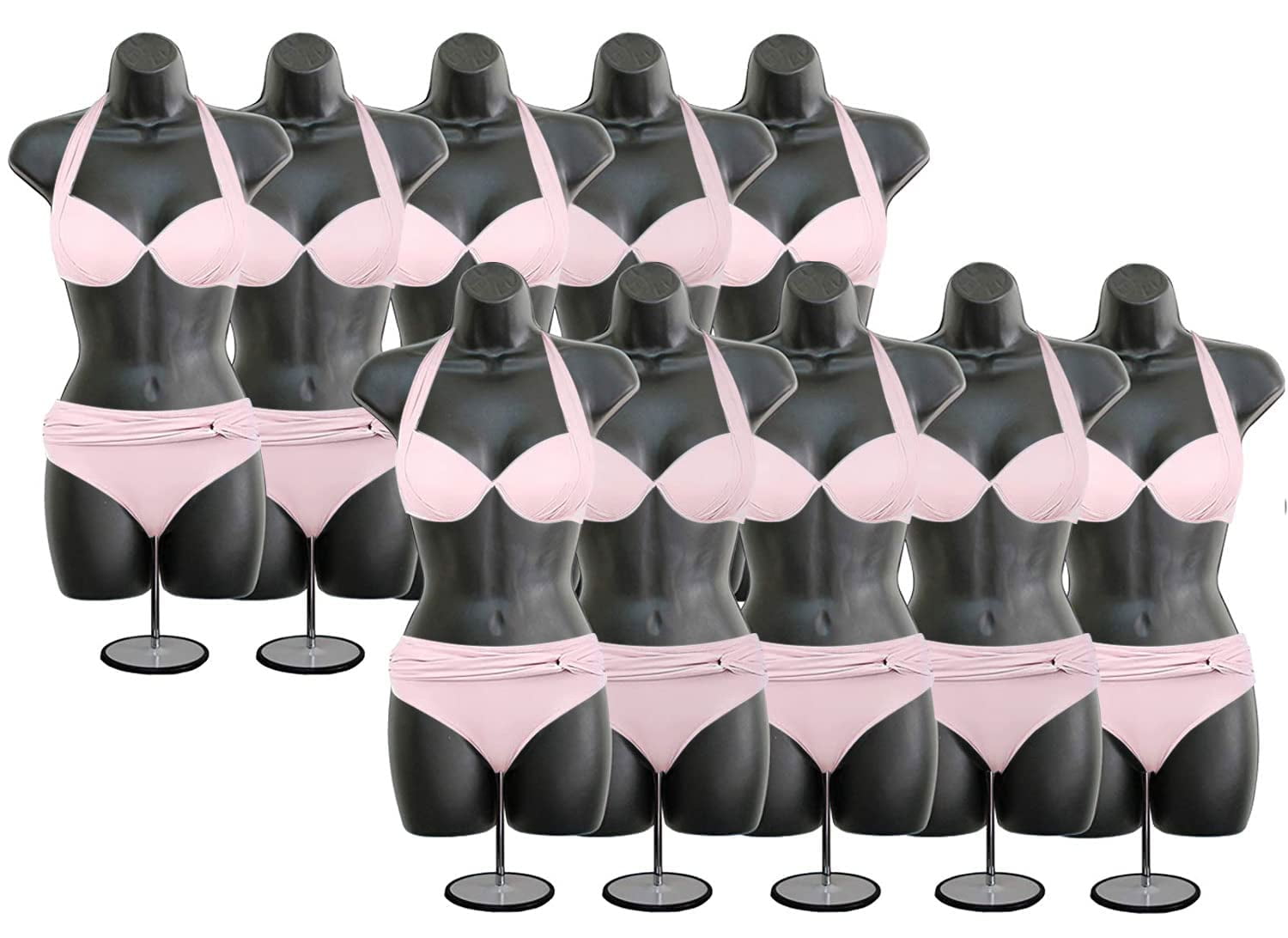 Black Female Mannequin Hip Long Hollow Back Body Torso Set w/Metal ...