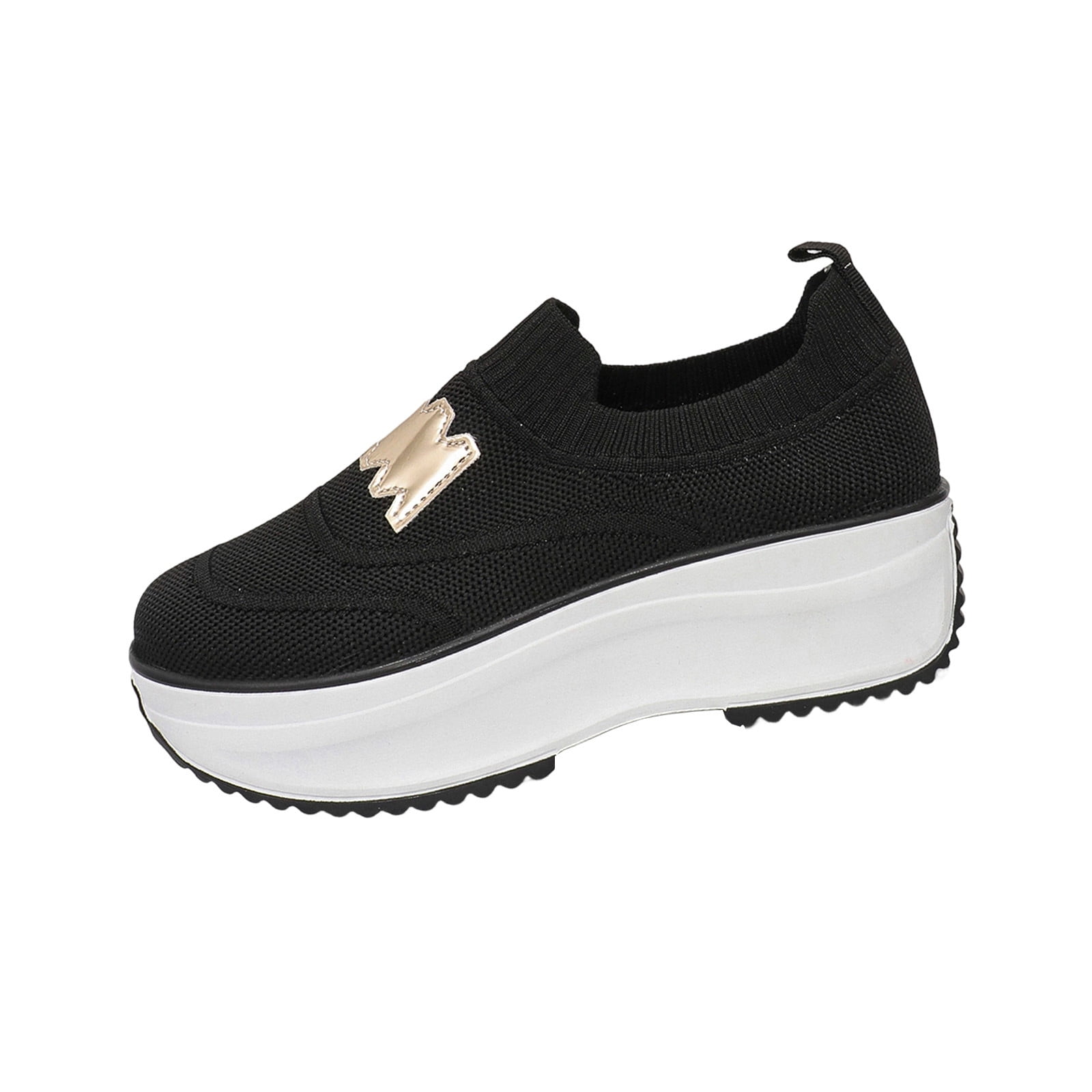 Black Female Trendy Leisure Cold Weather Fuzzy Lined Casual Footwear ...