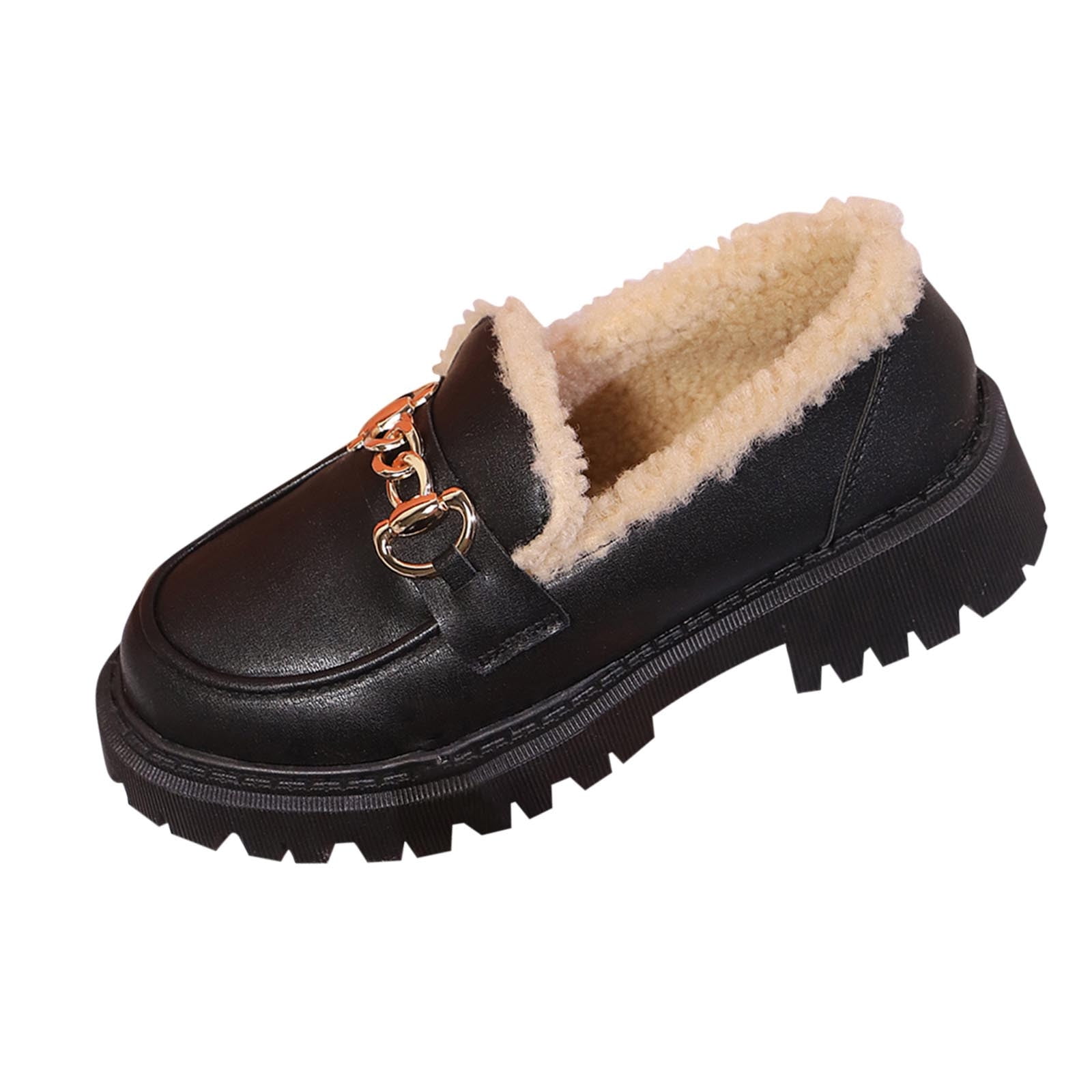 Black Females Chain Detail Platform Sole Shoes Large Measurements Fall ...