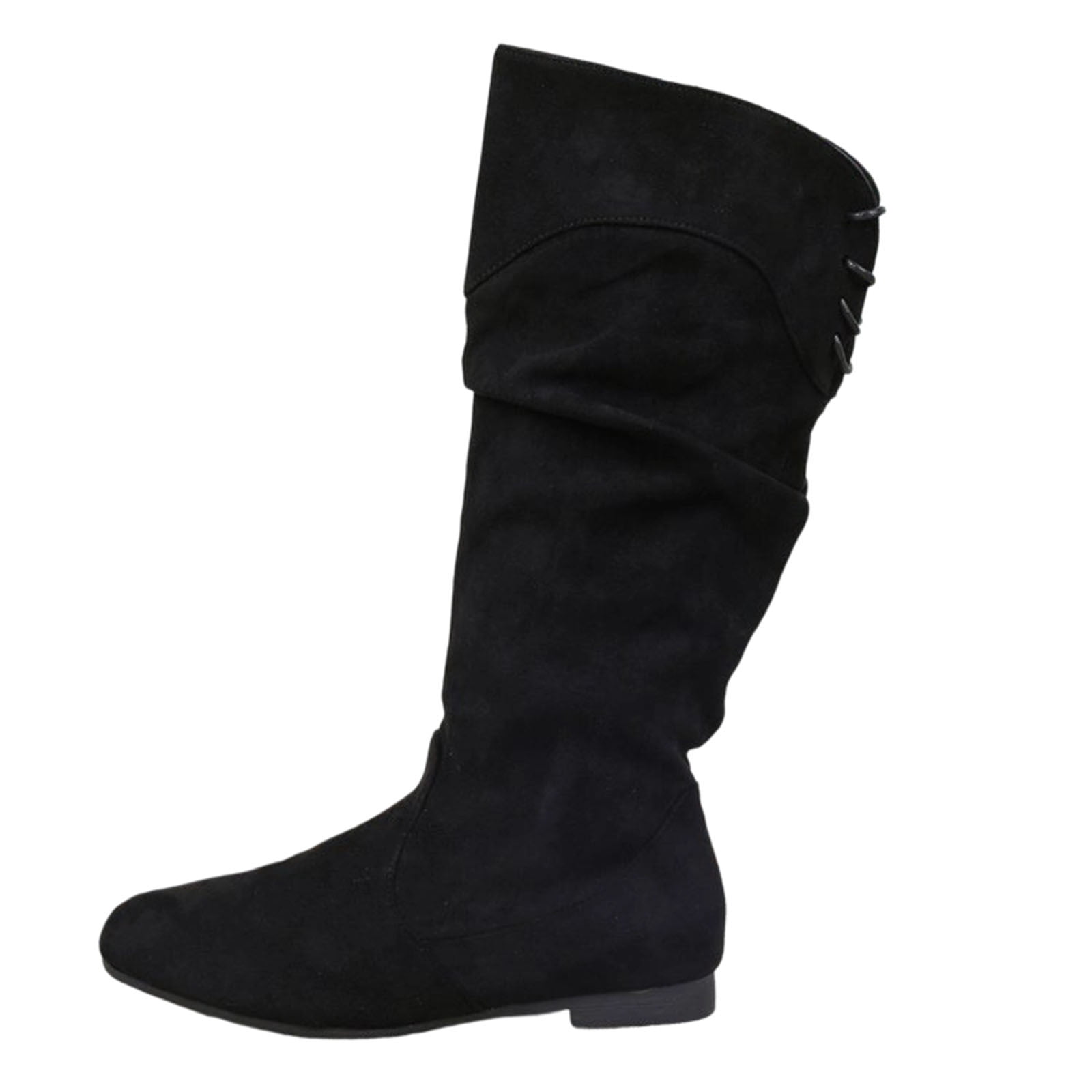 Black Females Everyday Versatile British Style Lace Up High Leg Pleated ...