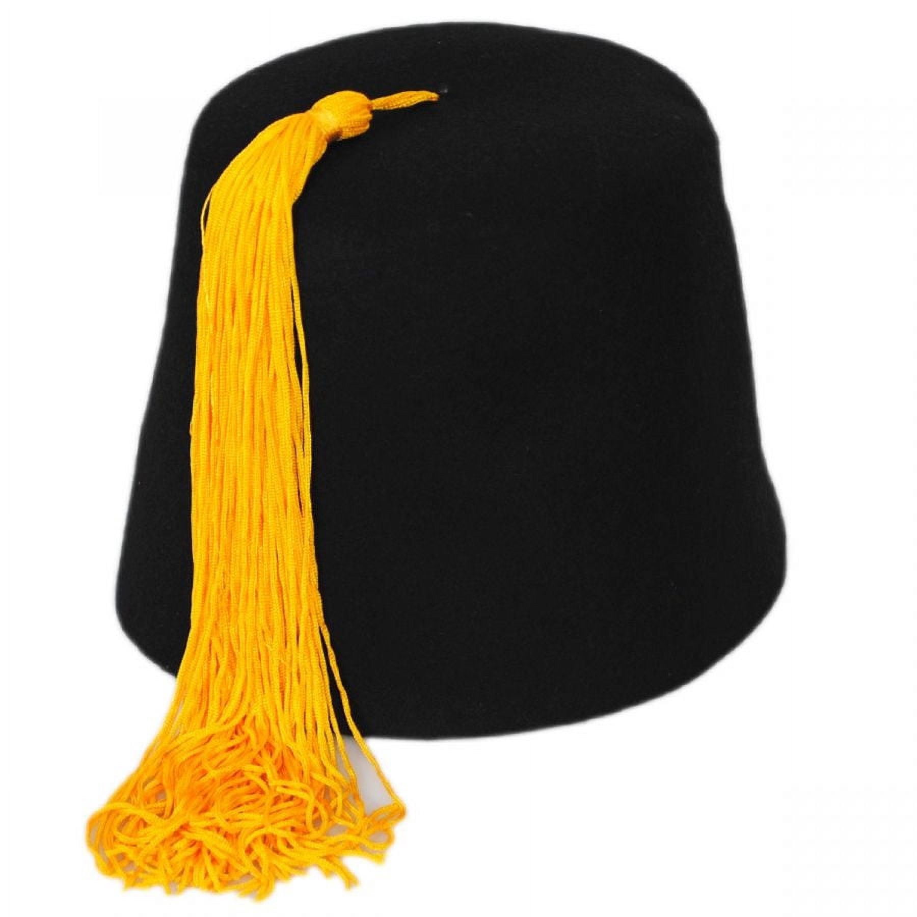 Black Fez with Gold Tassel - M - Black - Walmart.com