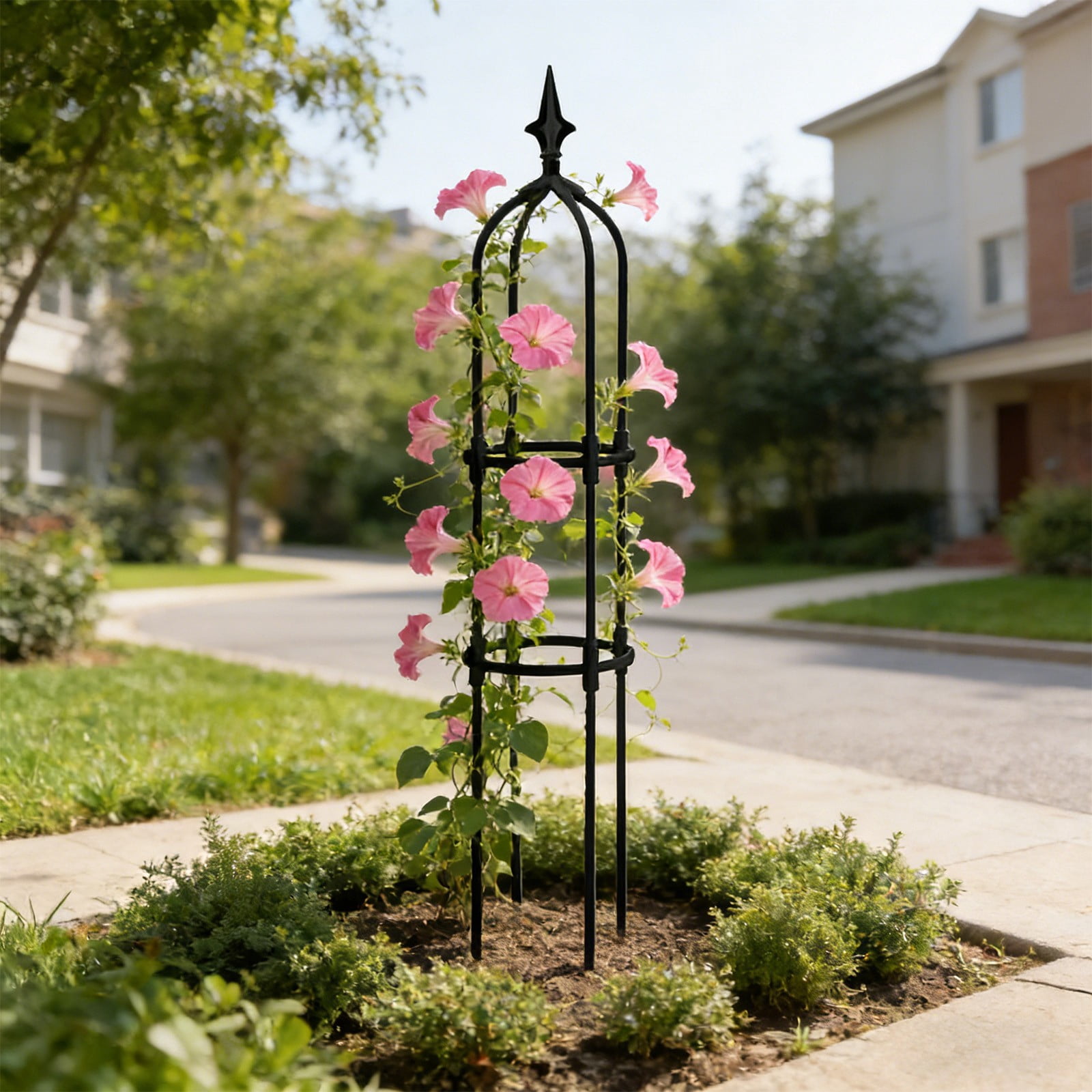 Black Fiberglass Plant Climbing Trellis - Assemble Adjustable Height ...