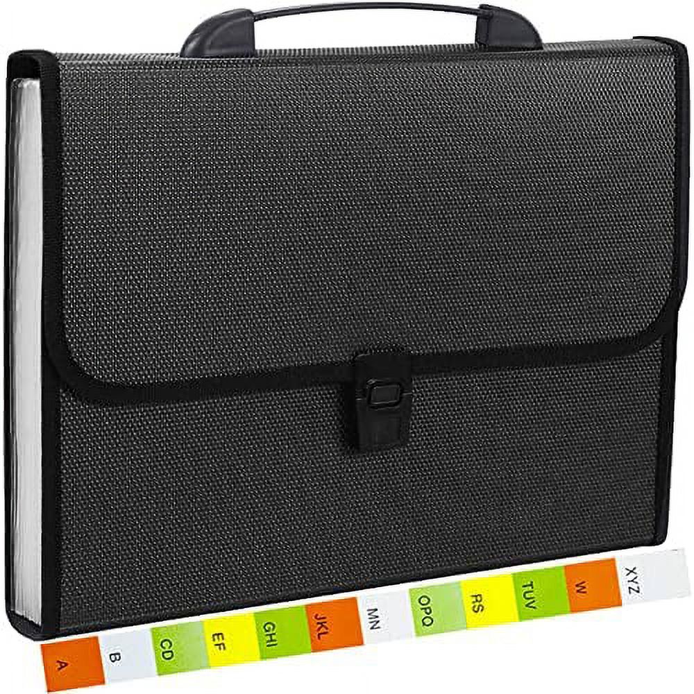 Black File Folders, 500 Sheets Capatity 13-Pocket Expanding File Folder ...
