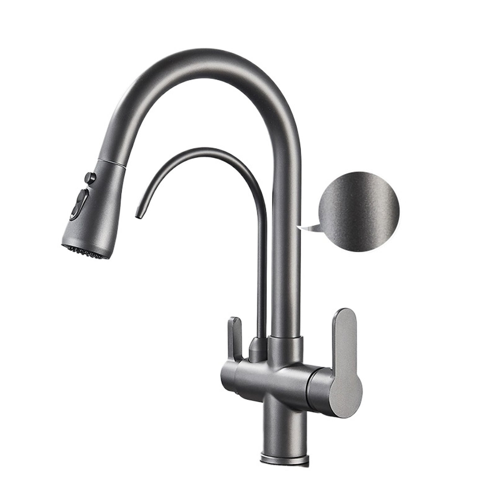 Black Filter Kitchen Pull Out Spray 360 Rotary Faucet - Walmart.com