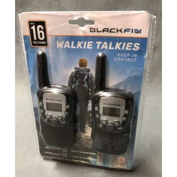 Black Fin 22-Channel Two Way Radio, Black, 2 Pack - Walmart Business ...
