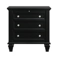Black Finish 3-Drawer Nightstand | Great for Bedroom Organization and ...