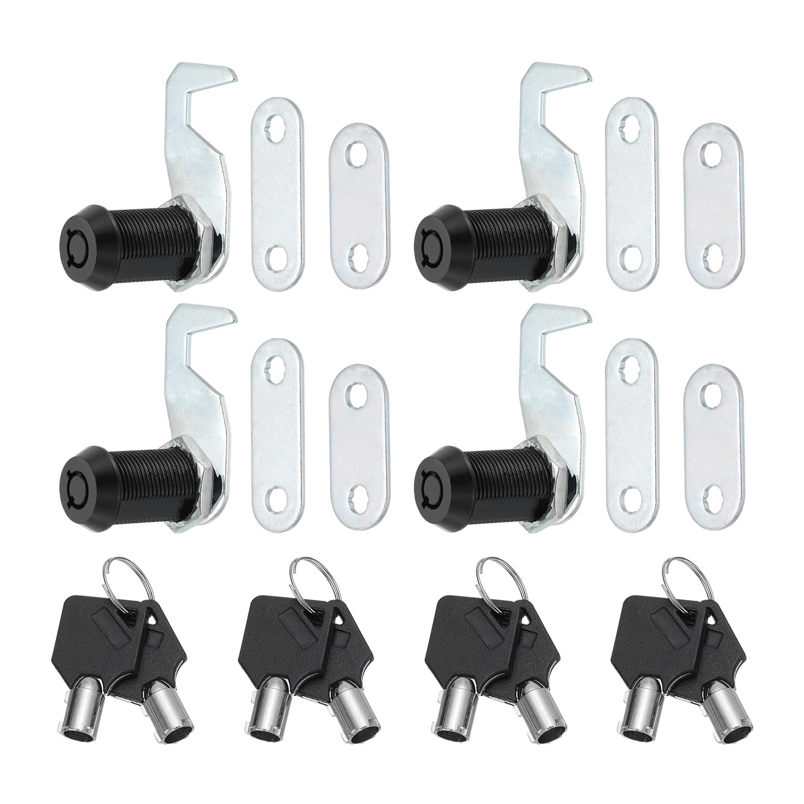 Black Finish Cam Lock 1-1/8 Inch, Cylinder Cabinet Locks Keyed Alike ...