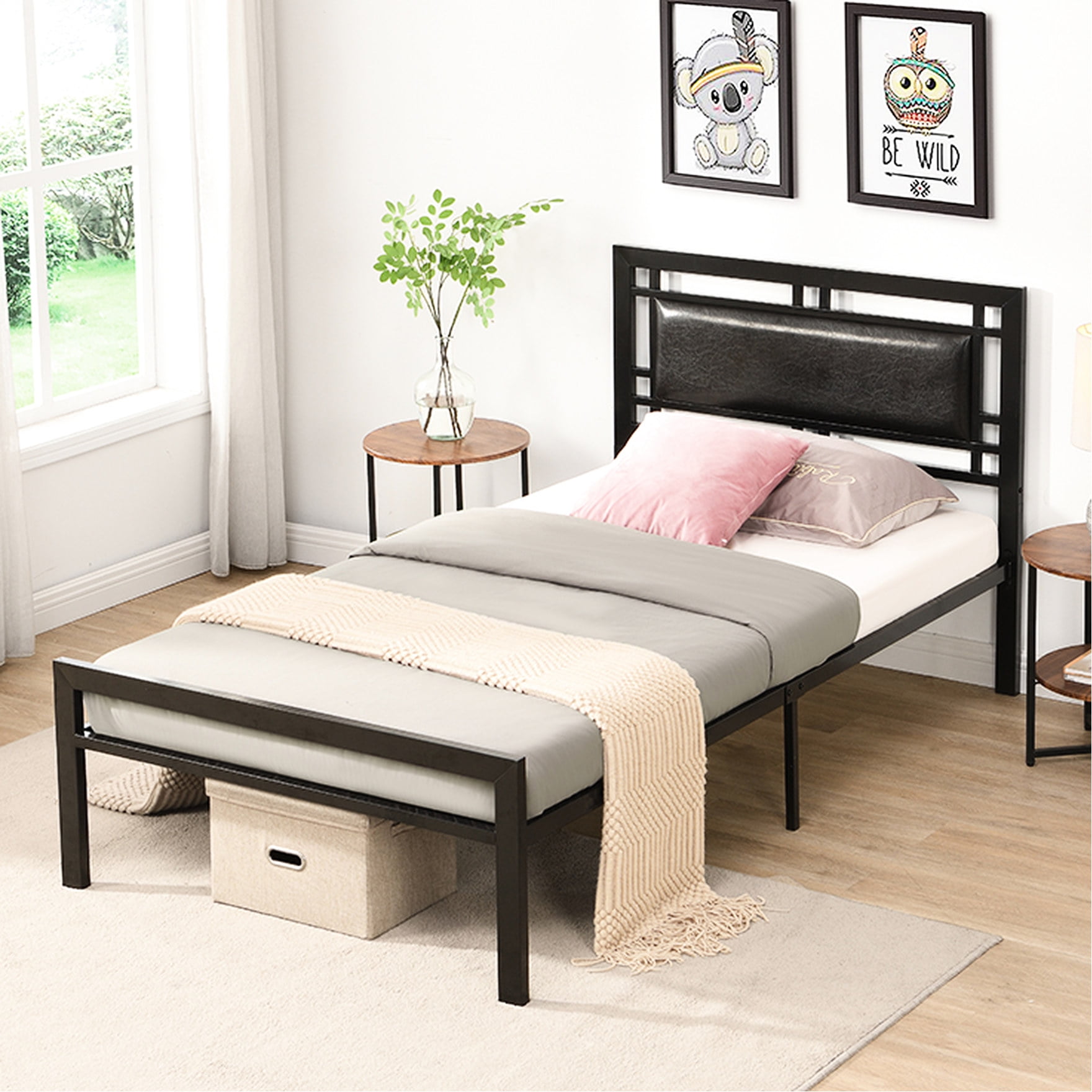 Black Finish - Durable Construction - Any Bedroom Style - Comfortable ...
