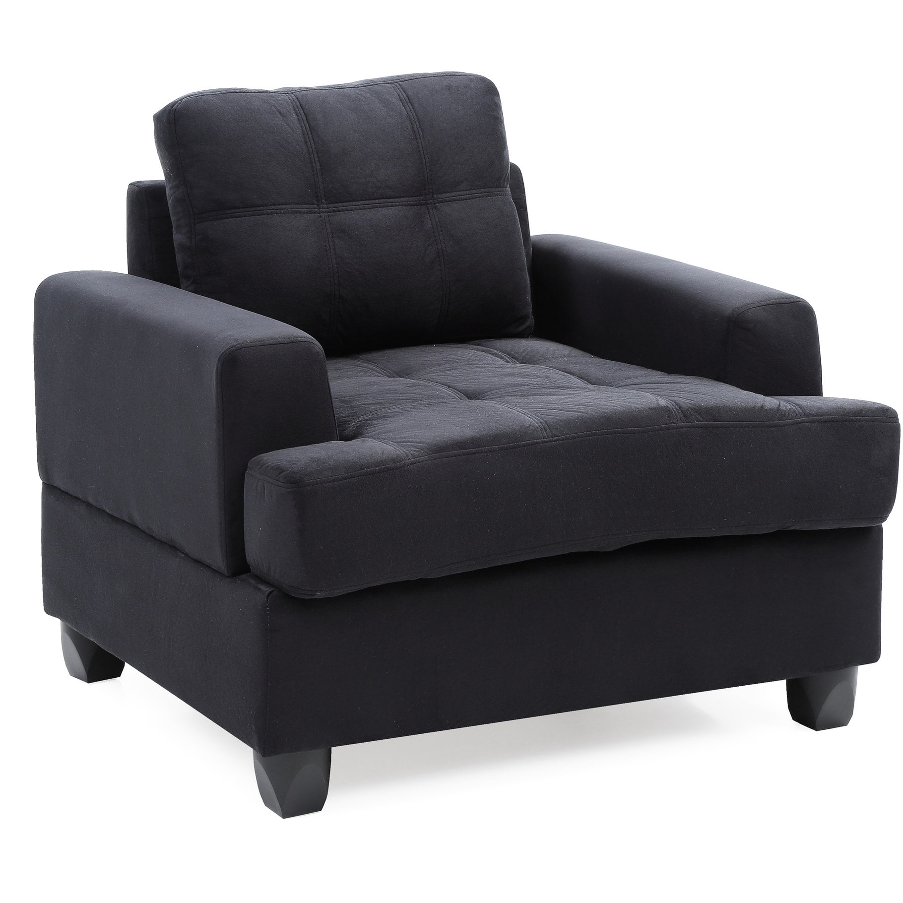 Black Finish Microfiber - Saddle Arms Comfort Support - Small Living ...