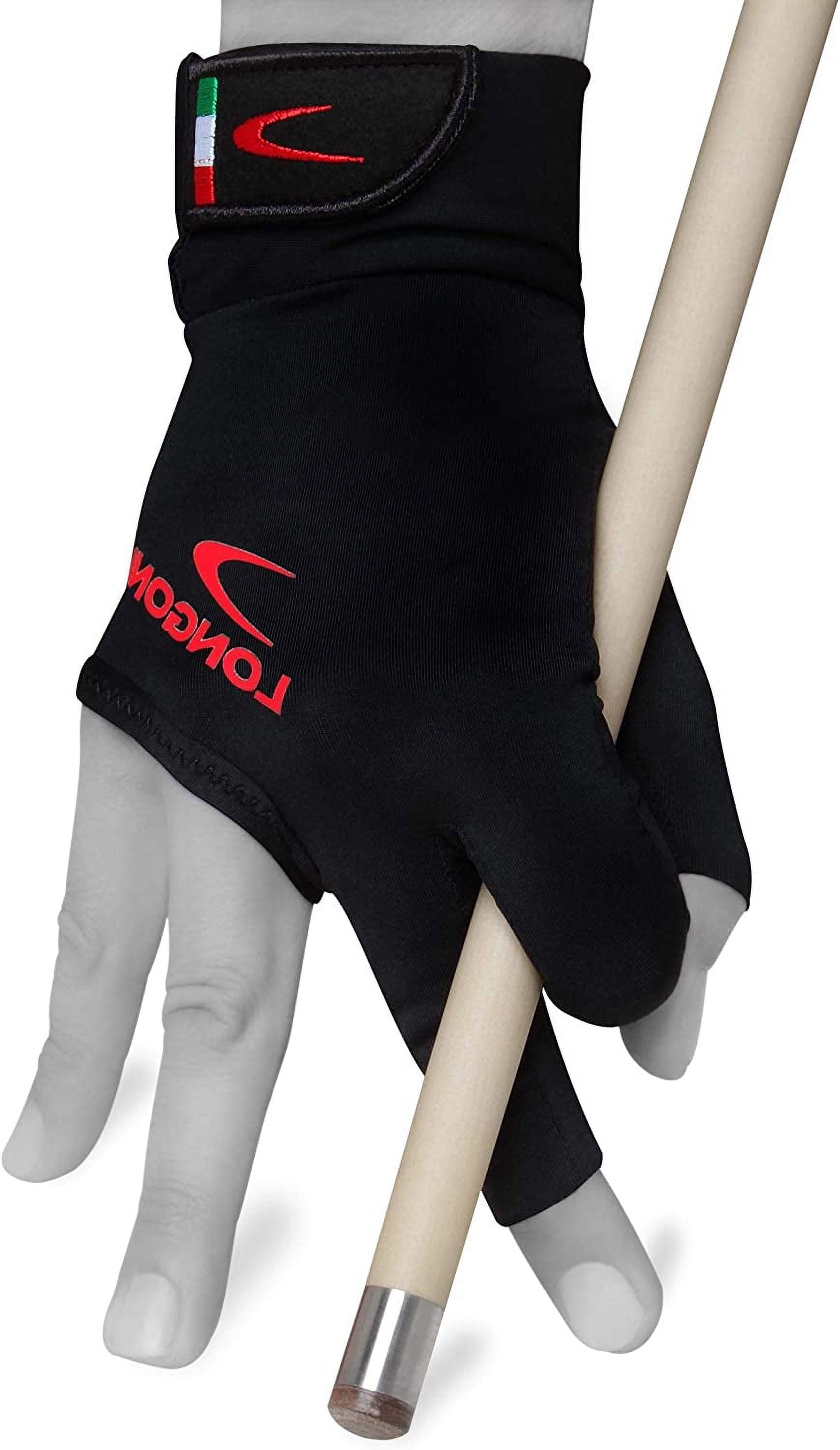 Black Fire 2.0 Billiard Pool CUE Glove - for Left or Right Hand - Black ...