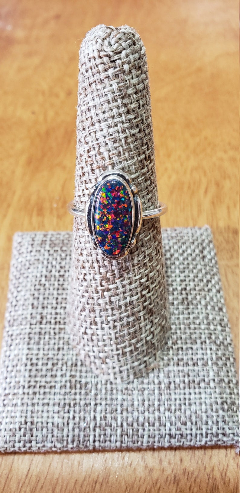 Black Fire Opal Ring 925 Sterling Silver Solid Band Red Opal Gemstone ...