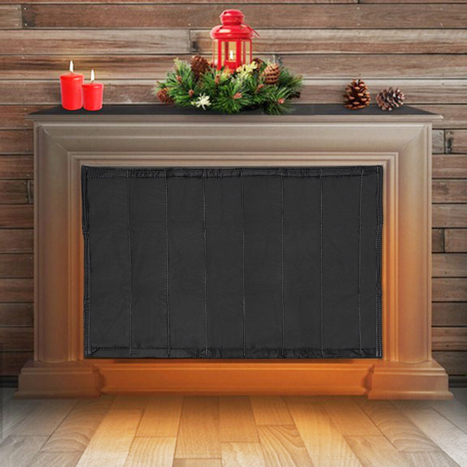 Black Fireplace Cover Fireplace Blanket Magnetic Indoor Draft Stopper ...