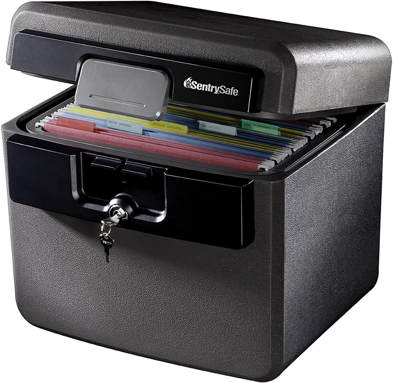 Black Fireproof and Waterproof Safe, File Folder and Document Box with ...