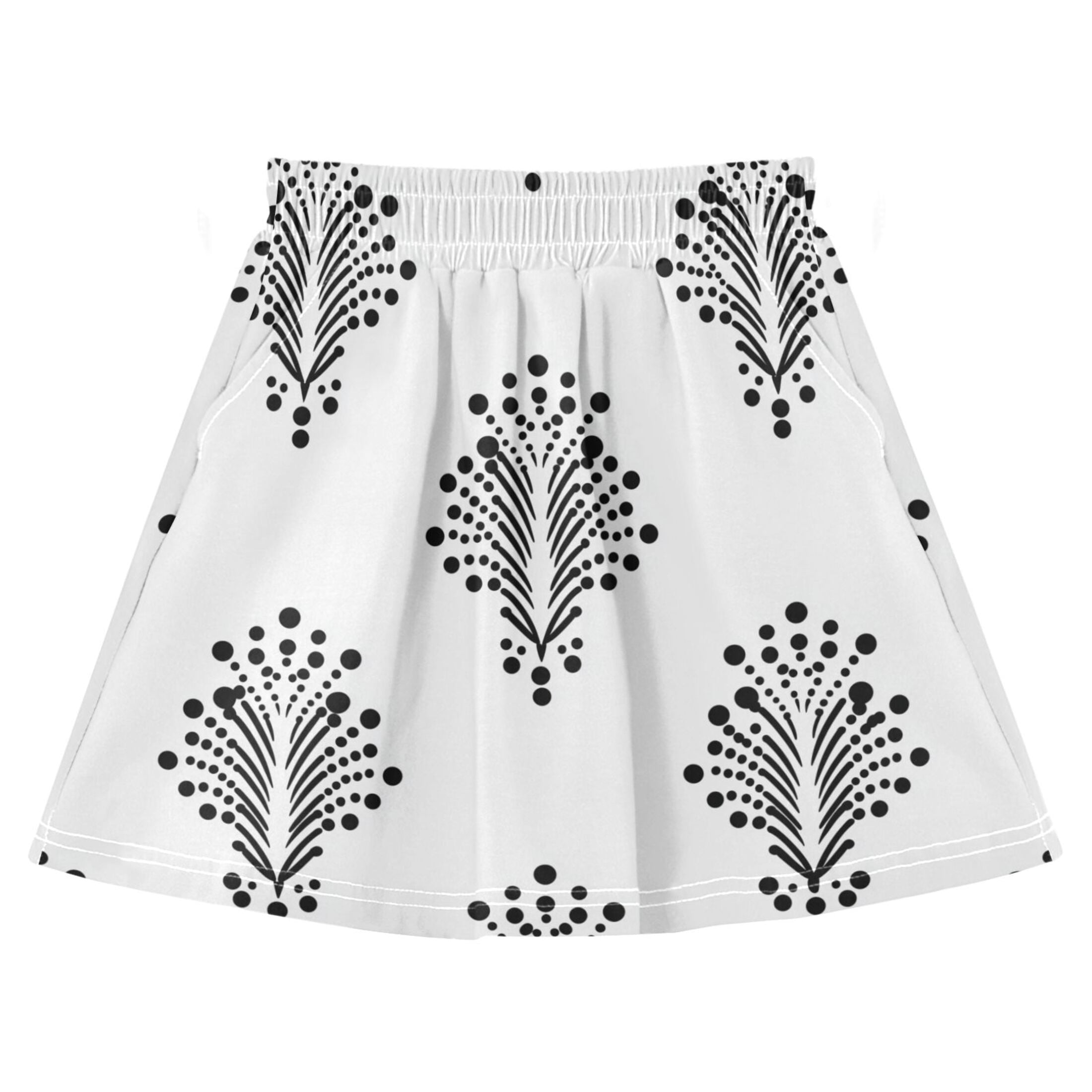 Black Firework Pattern Girls' Skirts A-Line Skirts with Under Dress ...