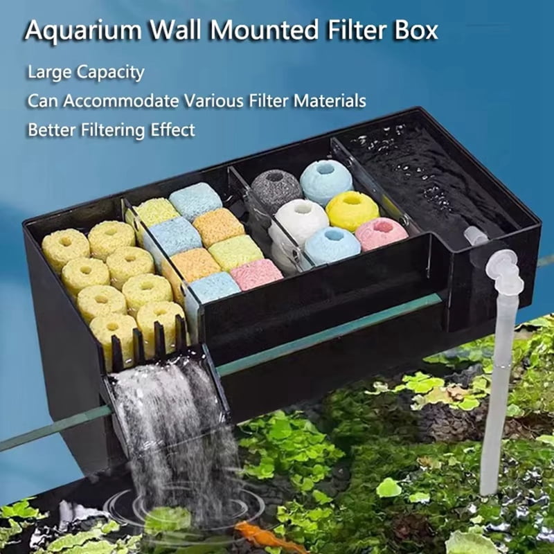 Black Fish Tank External Acrylic Filter Dry and Wet Separation Small ...