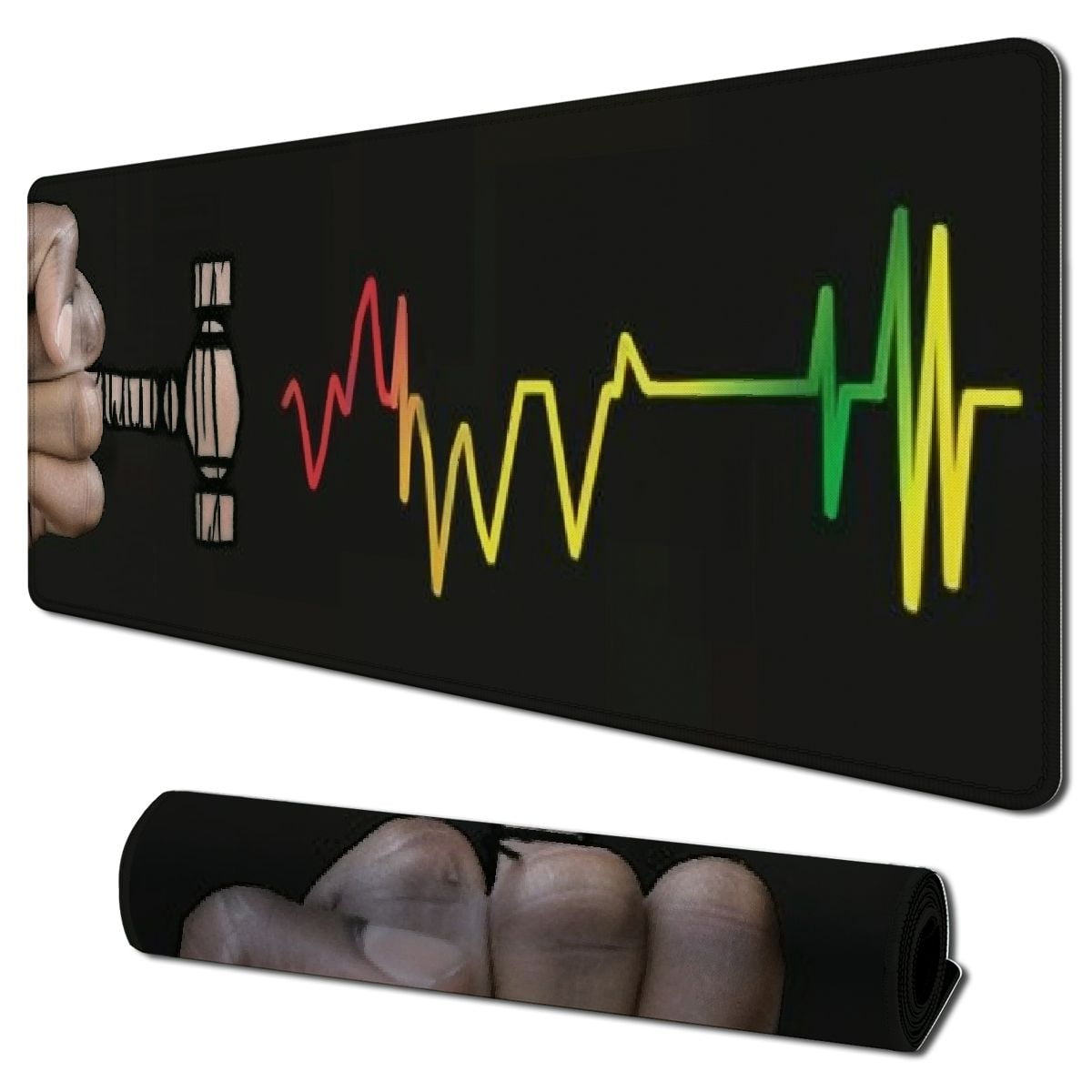 Black Fist Non-Slip Mouse Pads Rubber Desk Mat Easy Clean Laptop ...