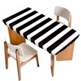Black and Fitted Rectangle Tablecloth 24" x 36" White Stripe Elastic ...