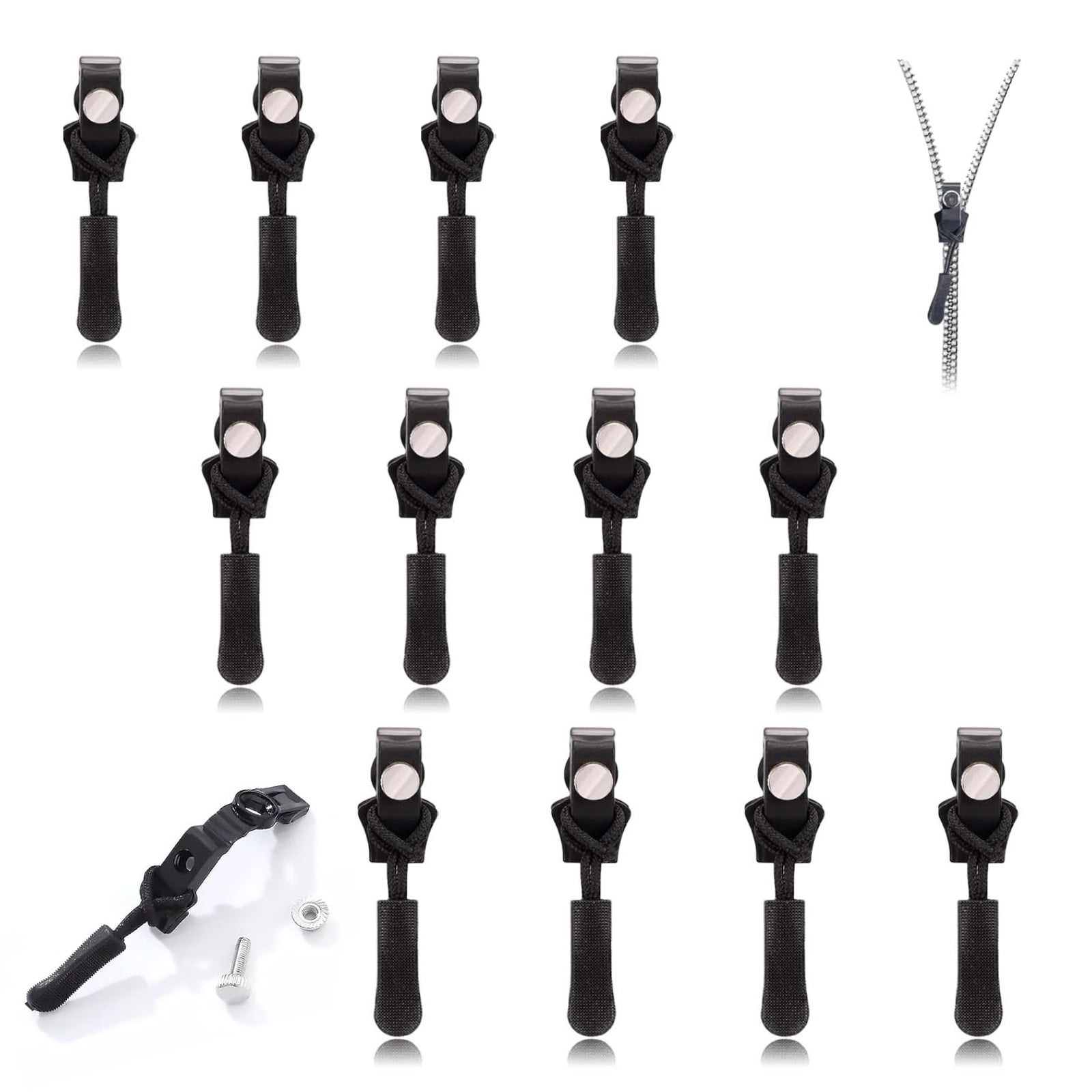 Black Fix Zip Puller, Removable Zipper Pullers, Spare Zipper Pullers ...