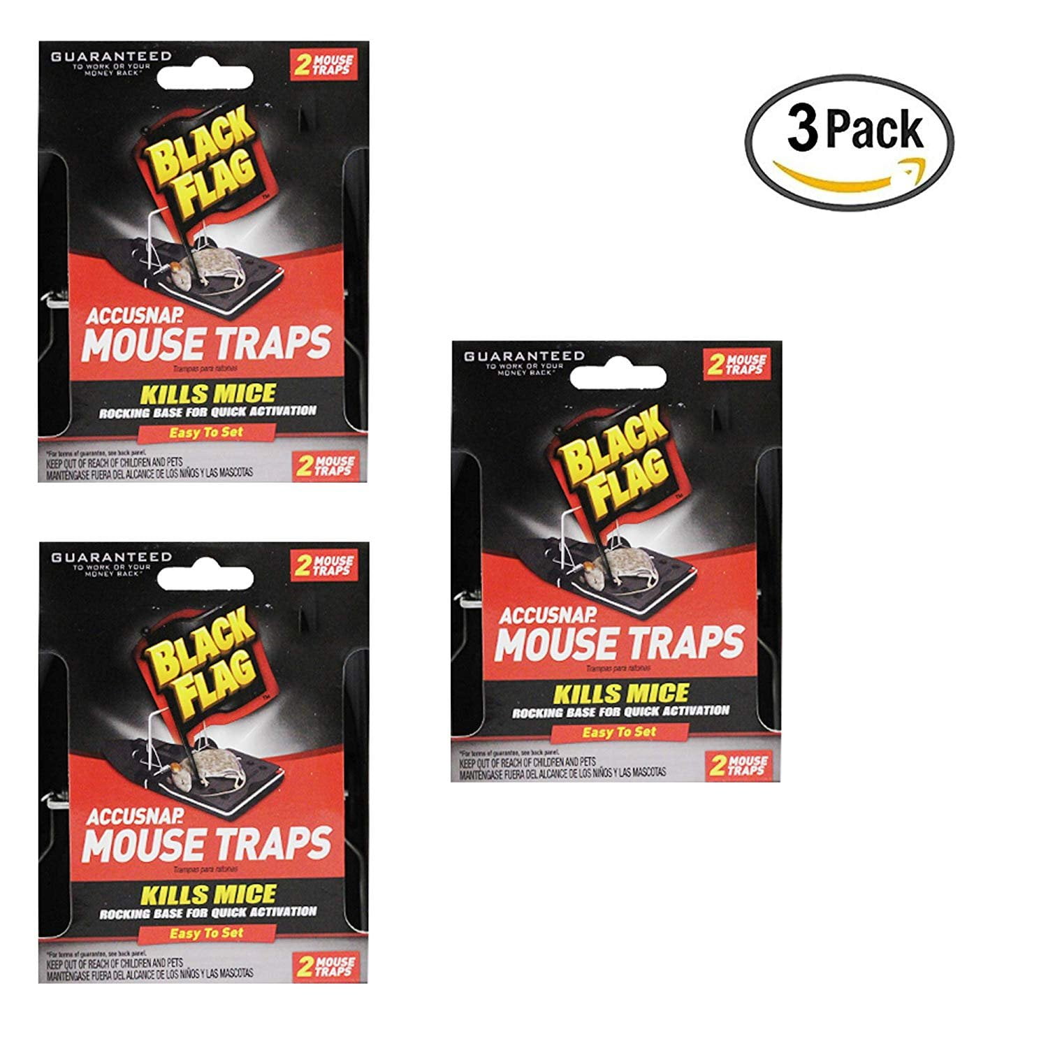 Black Flag Accusnap Mouse Trap Kills Mice Rocking Base for Quick ...