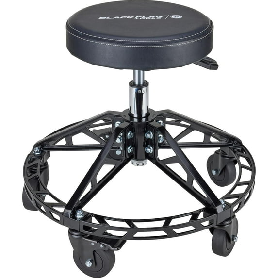 Black Flag™ Adjustable Height Rolling Shop Stool with 3” Padded Seat ...