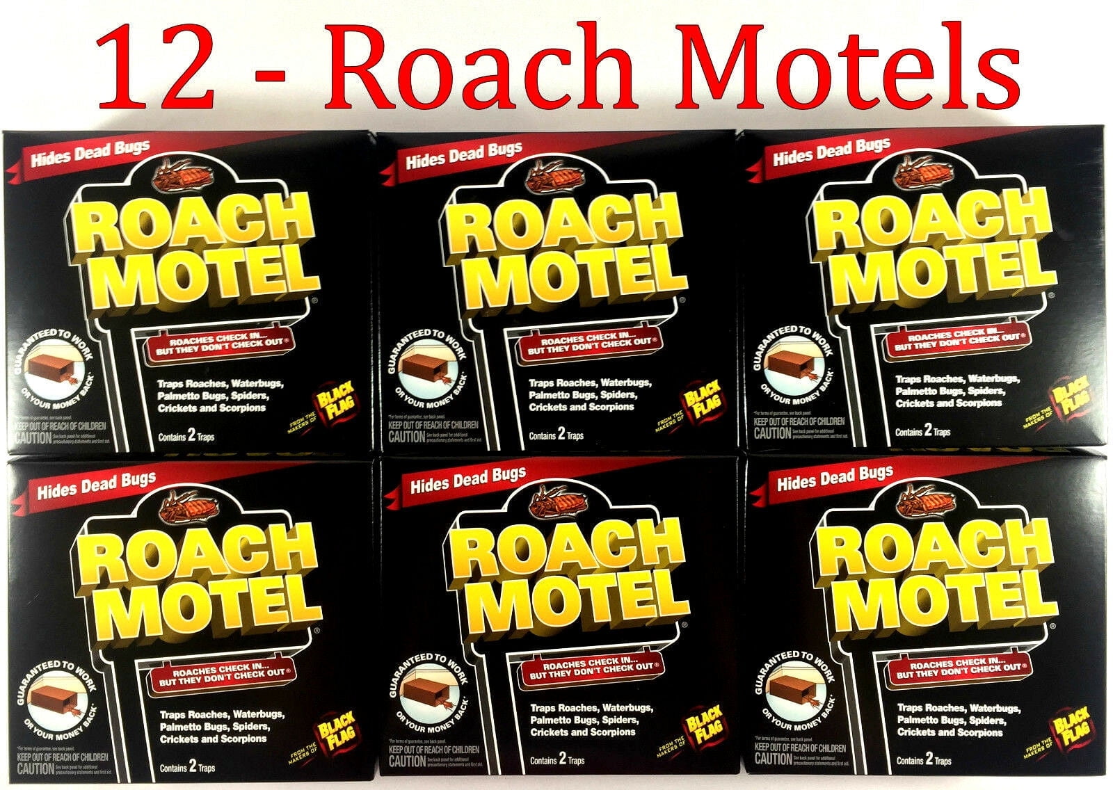 Black Flag Roach Motel Insect Trap - Indoor & Outdoor Cockroach and ...