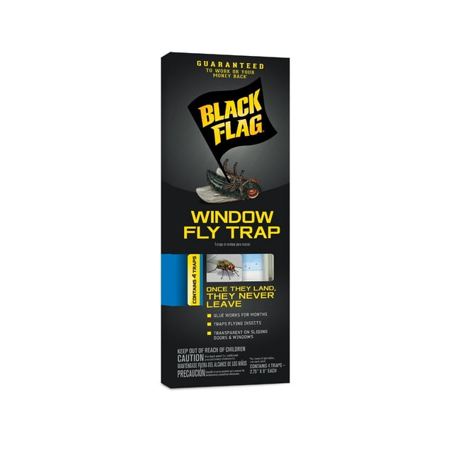 Black Flag Window Fly Trap, Transparent Glue Traps 4 Count - Walmart.com
