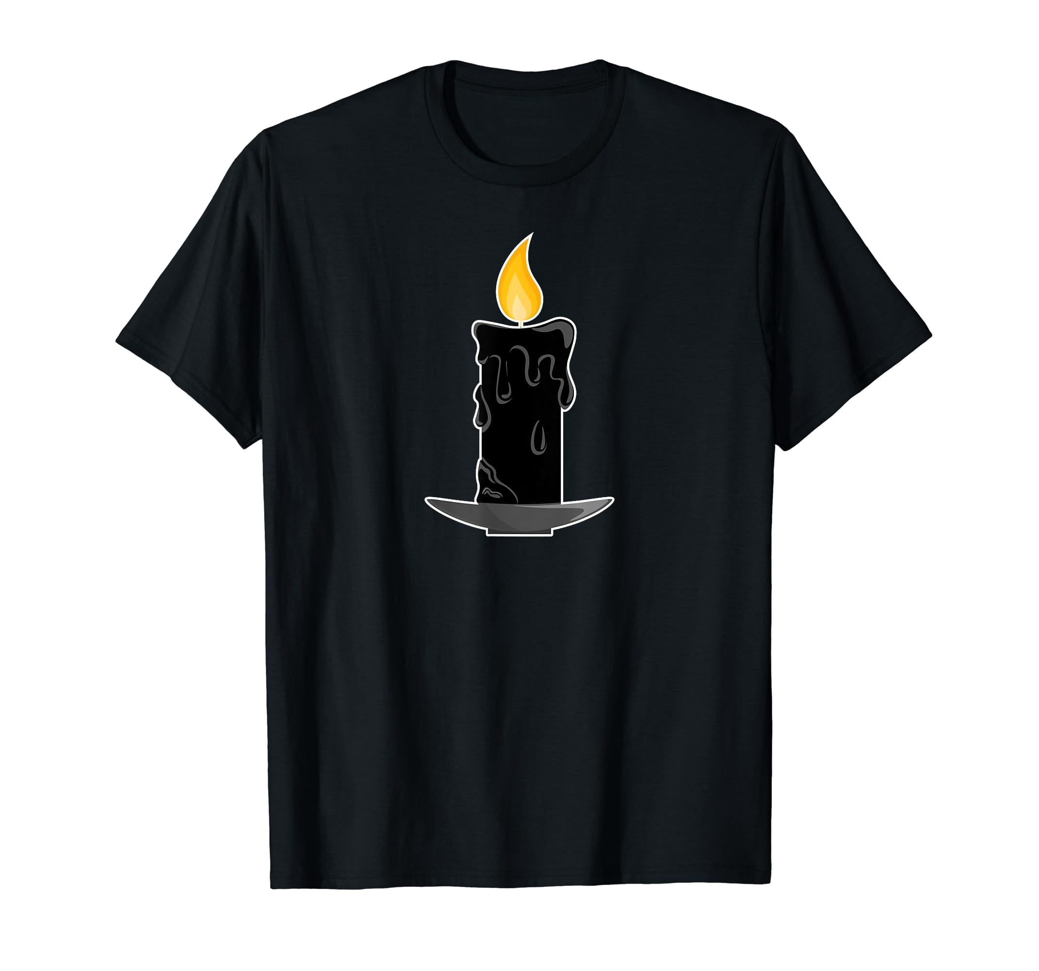 Black Flame Candle Halloween T-Shirt - Walmart.com