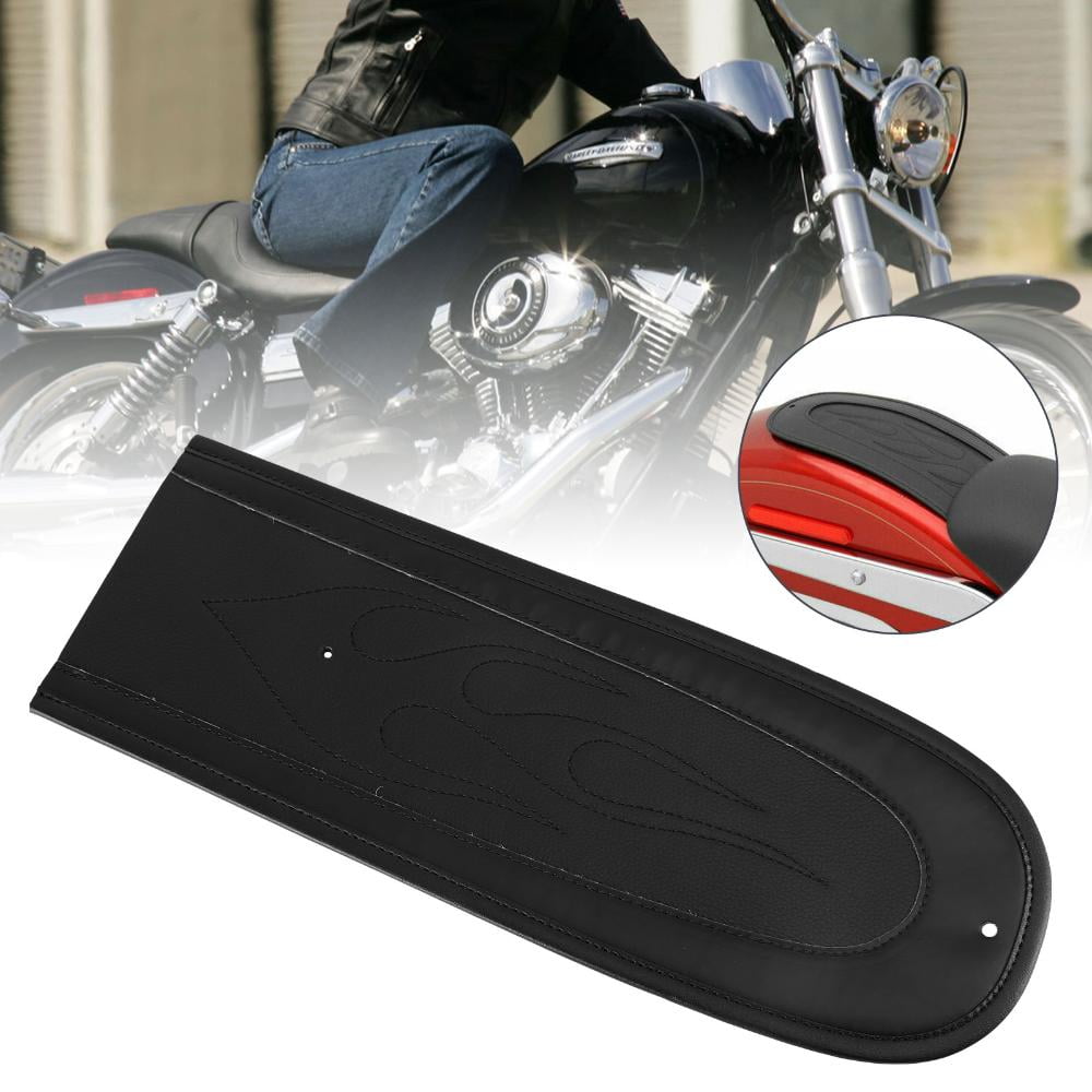 Black Flame Stitch PU Leather Rear Seat Fender Bib Fit For Dyna Super ...