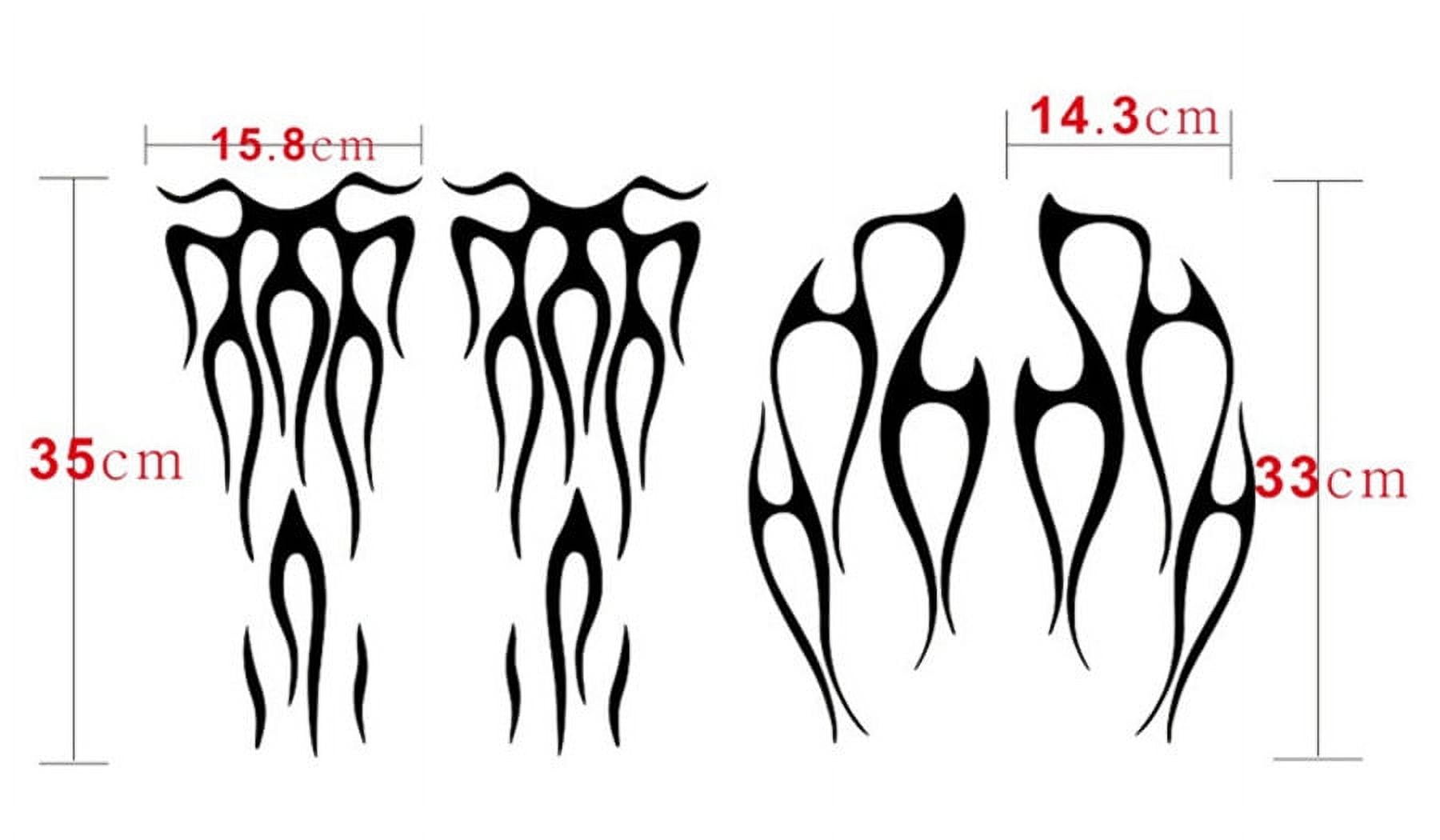 Black Flame Vinyl Stickers Decal Set For Motorcycle Gas Tank & Fender ...