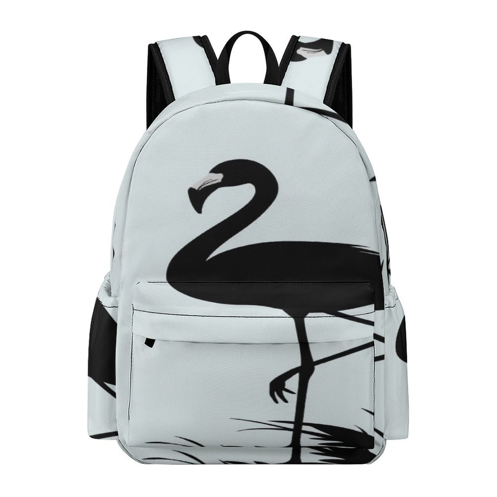 Black Flamingo Silhouette Backpacks Teenager Bookbag Casual Students ...