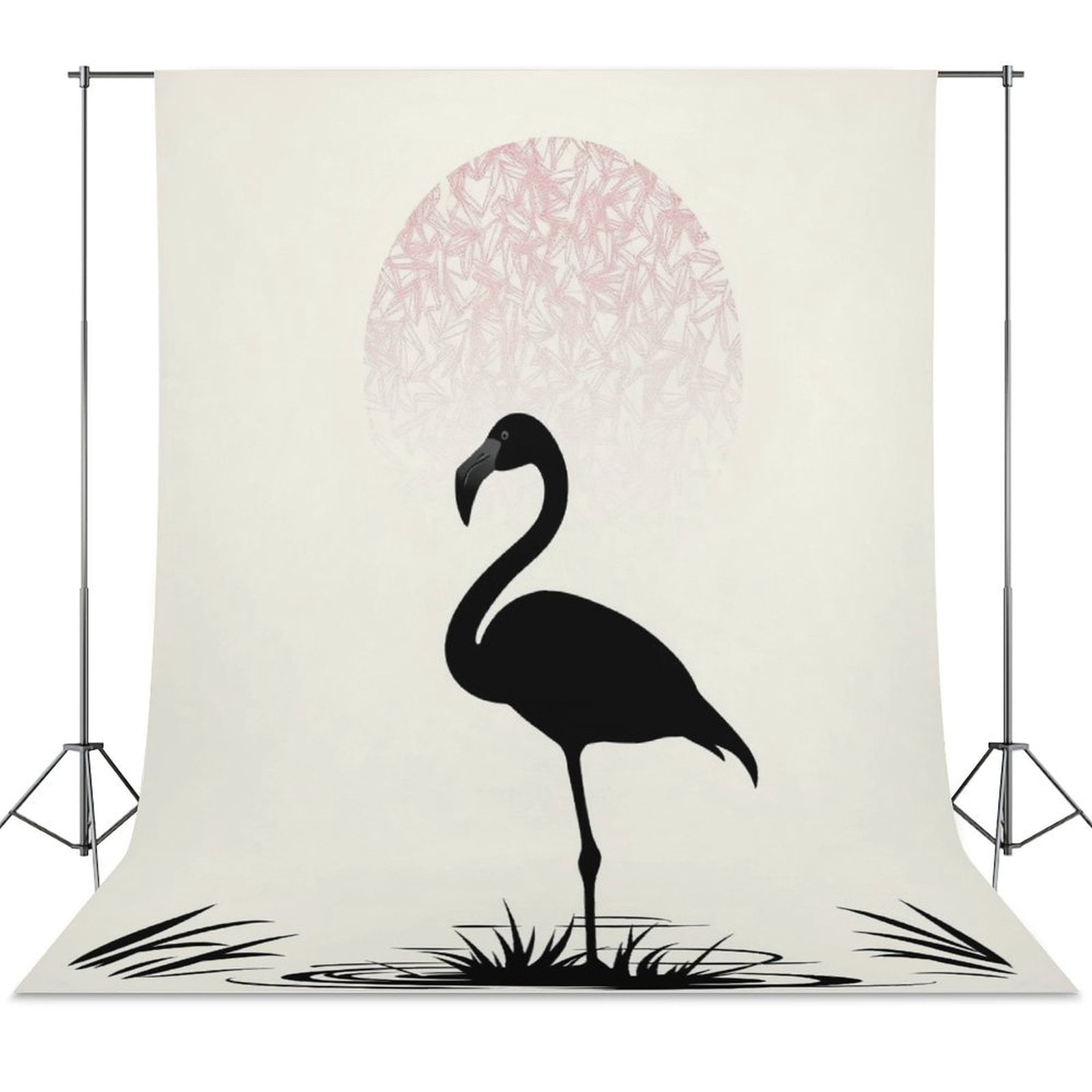 Black Flamingo Sunset Silhouette Backdrop Baby Shower Newborn Portrait ...